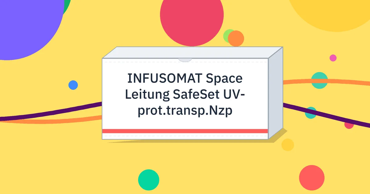 Symbolbild: Packung mit der Aufschrift INFUSOMAT Space Leitung SafeSet UV-prot.transp.Nzp (PZN 10933543) – Verfügbarkeit und Bezug in Apotheken in Frankfurt am Main