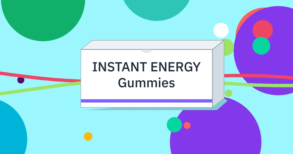 Symbolbild: Packung mit der Aufschrift INSTANT ENERGY Gummies (PZN 18825793) – Verfügbarkeit und Bezug in Apotheken in Frankfurt am Main