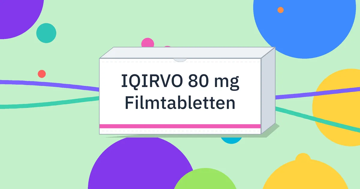 Symbolbild: Packung mit der Aufschrift IQIRVO 80 mg Filmtabletten (PZN 19394987) – Verfügbarkeit und Bezug in Apotheken in Frankfurt am Main