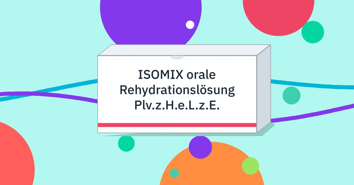Symbolbild: Packung mit der Aufschrift ISOMIX orale Rehydrationslösung Plv.z.H.e.L.z.E. (PZN 20156709) – Verfügbarkeit und Bezug in Apotheken in Frankfurt am Main