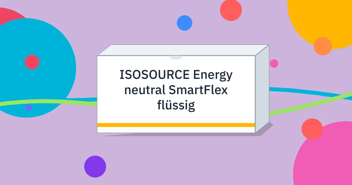 Symbolbild: Packung mit der Aufschrift ISOSOURCE Energy neutral SmartFlex flüssig (PZN 07755894) – Verfügbarkeit und Bezug in Apotheken in Frankfurt am Main