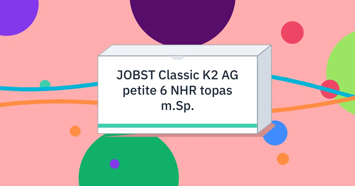 Symbolbild: Packung mit der Aufschrift JOBST Classic K2 AG petite 6 NHR topas m.Sp. (PZN 13063060) – Verfügbarkeit und Bezug in Apotheken in Frankfurt am Main