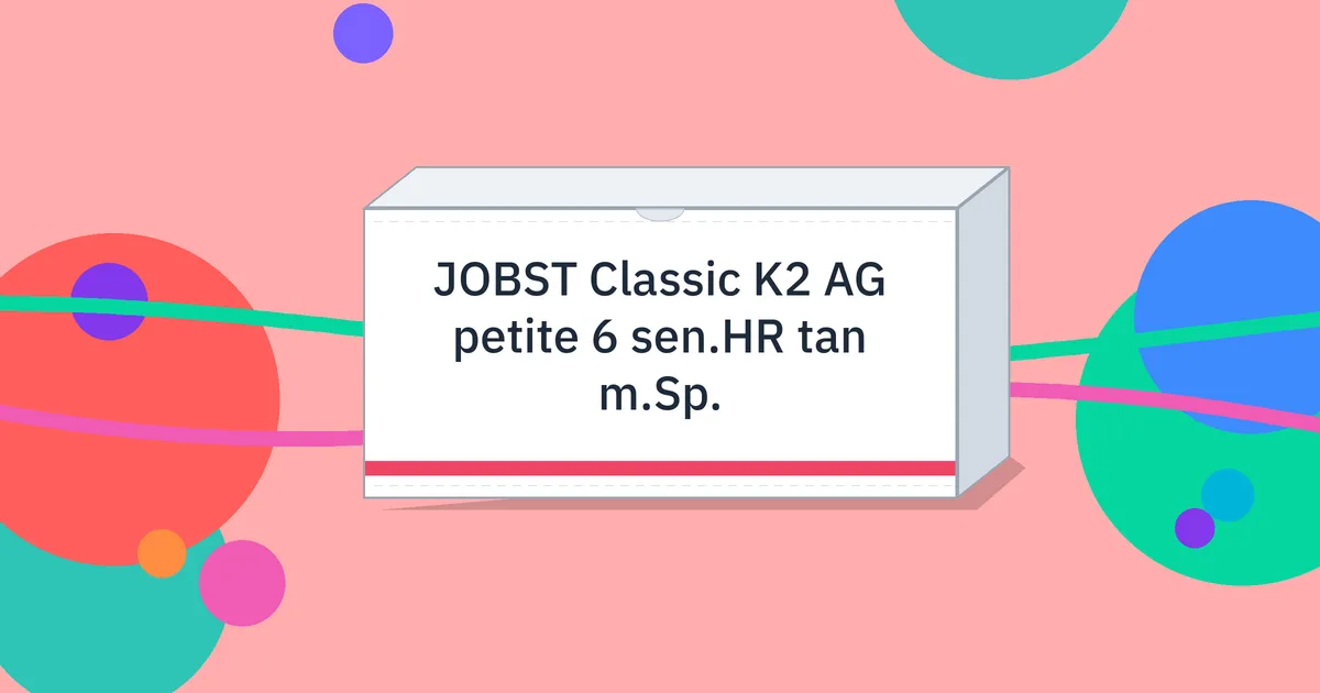 Symbolbild: Packung mit der Aufschrift JOBST Classic K2 AG petite 6 sen.HR tan m.Sp. (PZN 17961502) – Verfügbarkeit und Bezug in Apotheken in Frankfurt am Main