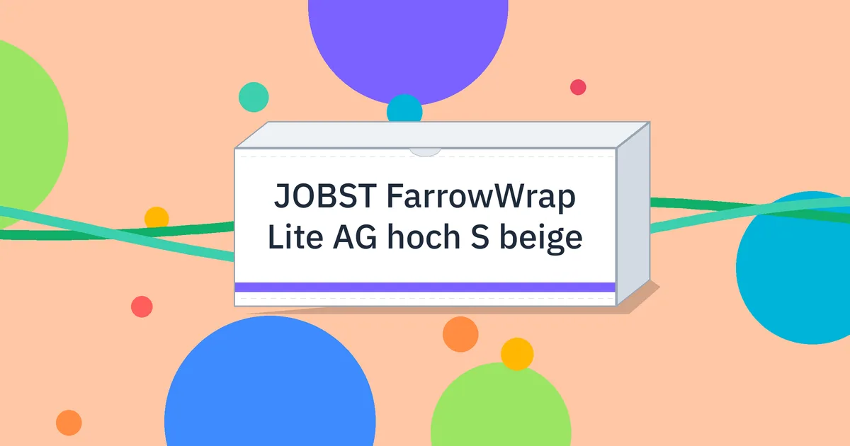 Symbolbild: Packung mit der Aufschrift JOBST FarrowWrap Lite AG hoch S beige (PZN 13870688) – Verfügbarkeit und Bezug in Apotheken in Frankfurt am Main