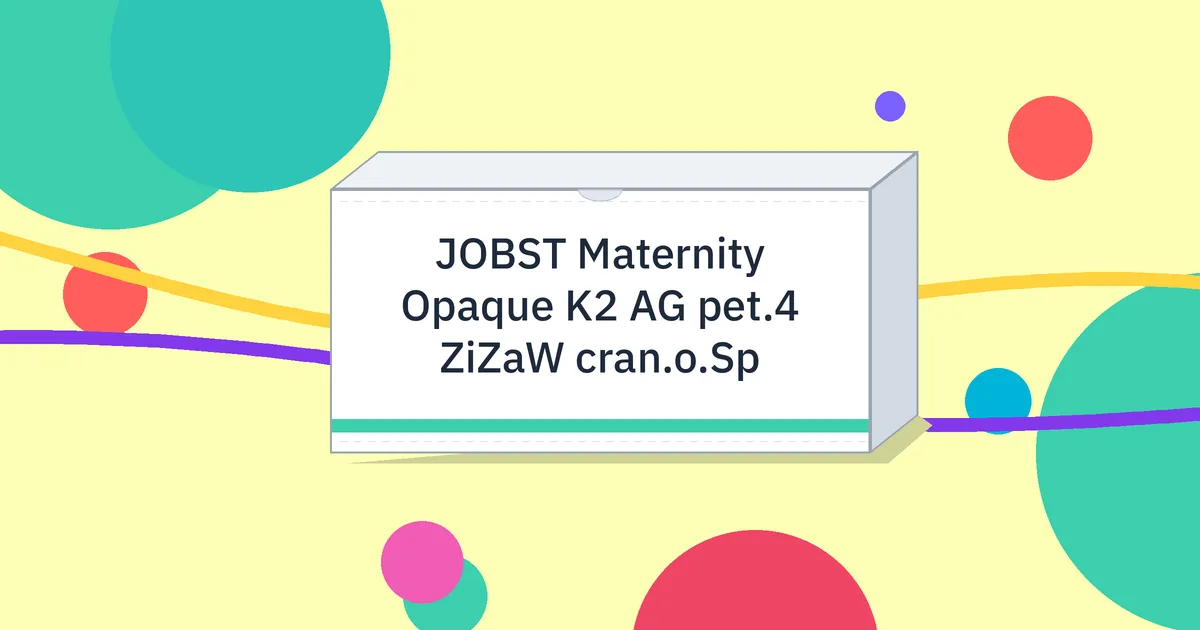 Symbolbild: Packung mit der Aufschrift JOBST Maternity Opaque K2 AG pet.4 ZiZaW cran.o.Sp (PZN 15858562) – Verfügbarkeit und Bezug in Apotheken in Frankfurt am Main