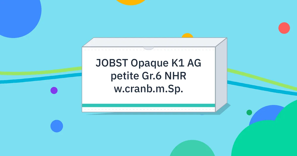 Symbolbild: Packung mit der Aufschrift JOBST Opaque K1 AG petite Gr.6 NHR w.cranb.m.Sp. (PZN 13084961) – Verfügbarkeit und Bezug in Apotheken in Frankfurt am Main