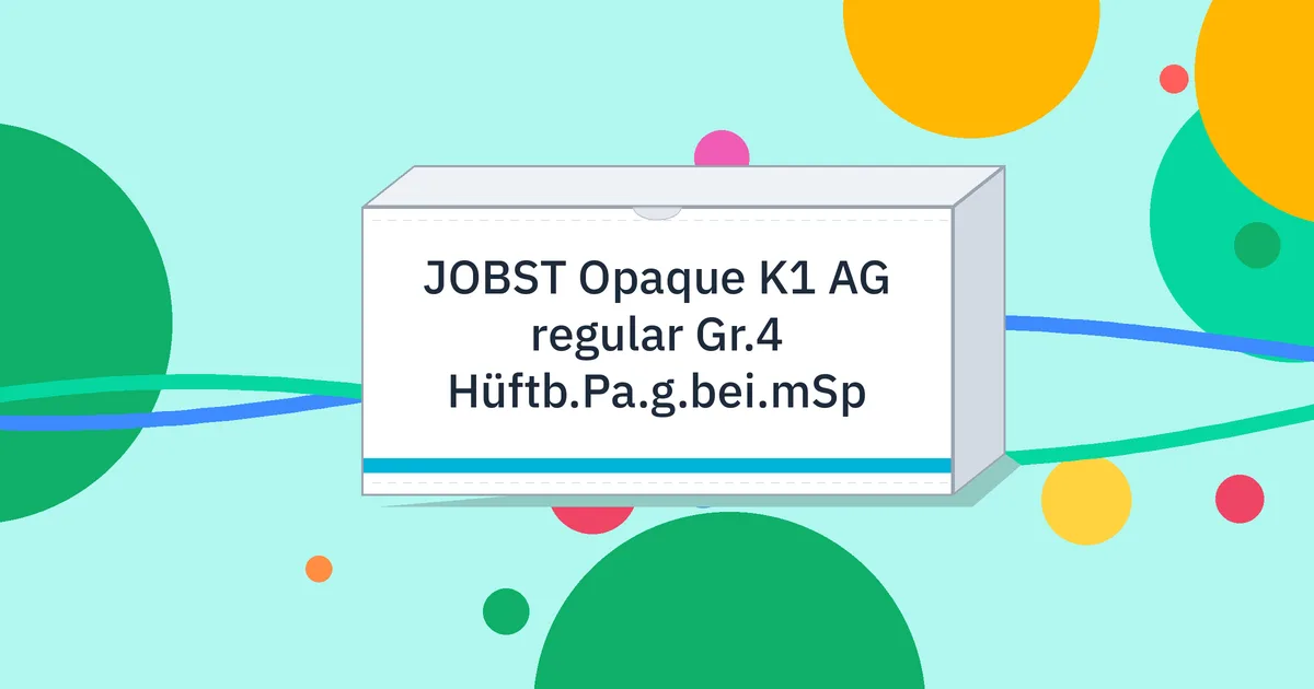 Symbolbild: Packung mit der Aufschrift JOBST Opaque K1 AG regular Gr.4 Hüftb.Pa.g.bei.mSp (PZN 16272344) – Verfügbarkeit und Bezug in Apotheken in Frankfurt am Main