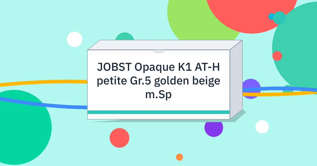 Symbolbild: Packung mit der Aufschrift JOBST Opaque K1 AT-H petite Gr.5 golden beige m.Sp (PZN 16276402) – Verfügbarkeit und Bezug in Apotheken in Frankfurt am Main