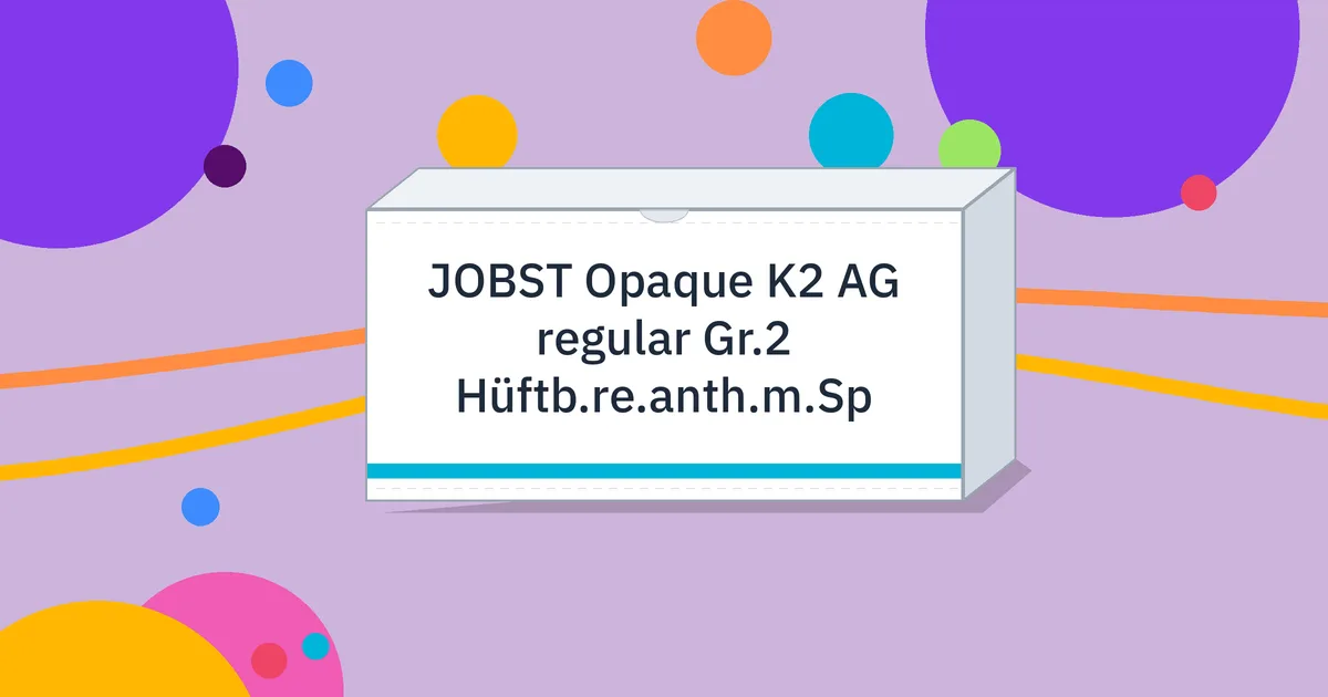 Symbolbild: Packung mit der Aufschrift JOBST Opaque K2 AG regular Gr.2 Hüftb.re.anth.m.Sp (PZN 16287699) – Verfügbarkeit und Bezug in Apotheken in Frankfurt am Main