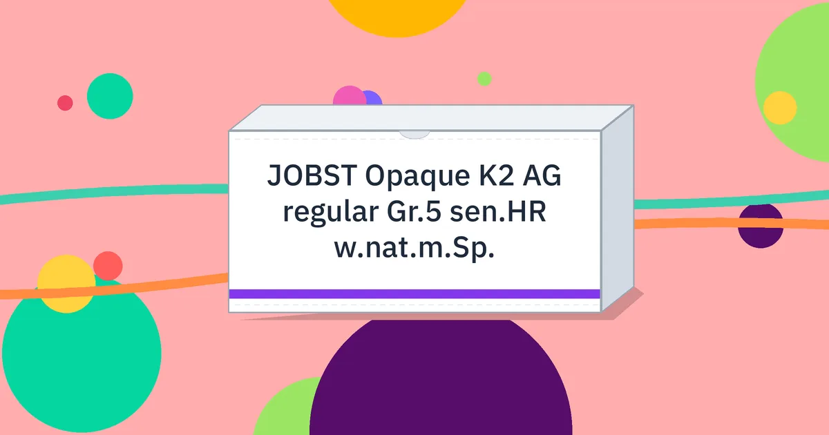 Symbolbild: Packung mit der Aufschrift JOBST Opaque K2 AG regular Gr.5 sen.HR w.nat.m.Sp. (PZN 11254554) – Verfügbarkeit und Bezug in Apotheken in Frankfurt am Main