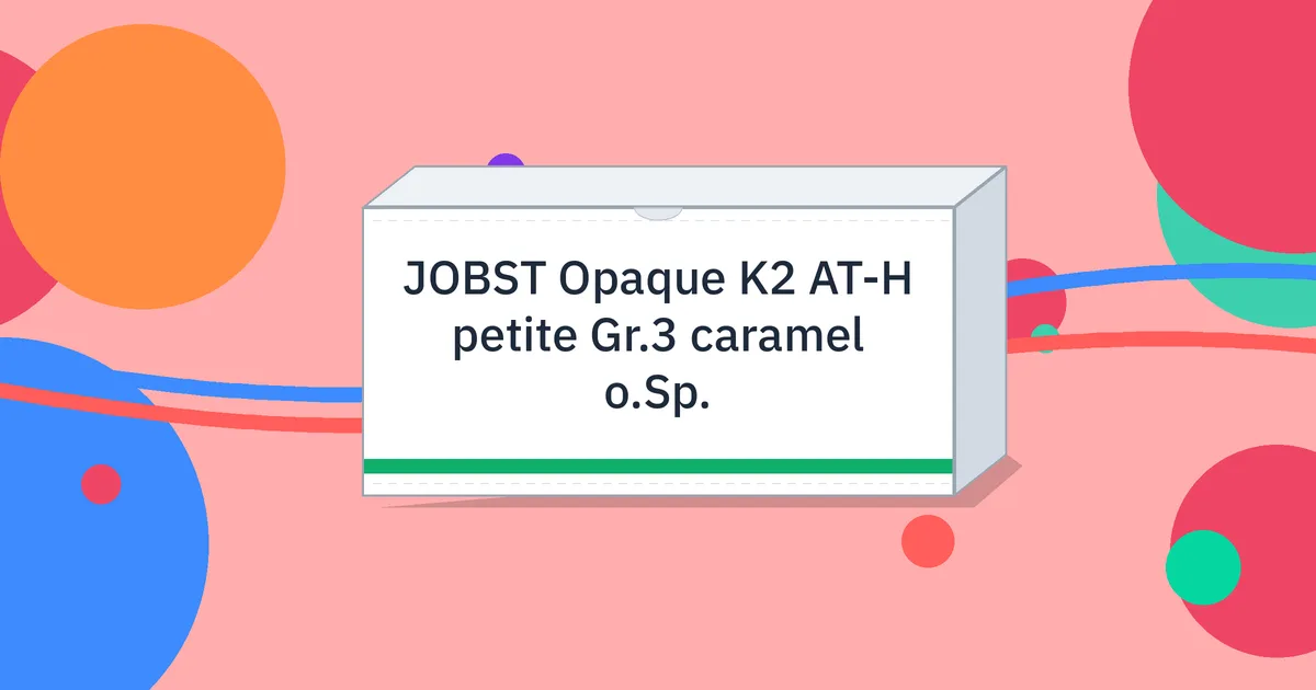 Symbolbild: Packung mit der Aufschrift JOBST Opaque K2 AT-H petite Gr.3 caramel o.Sp. (PZN 10724495) – Verfügbarkeit und Bezug in Apotheken in Frankfurt am Main