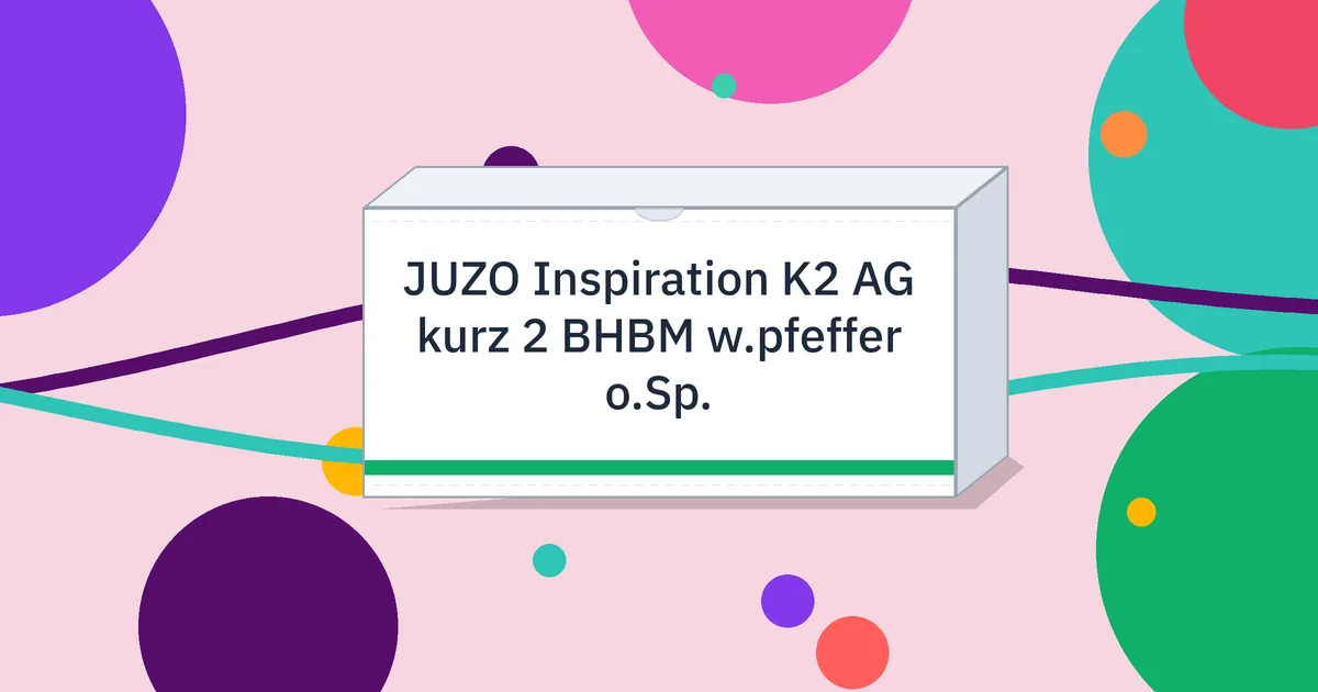 Symbolbild: Packung mit der Aufschrift JUZO Inspiration K2 AG kurz 2 BHBM w.pfeffer o.Sp. (PZN 14885077) – Verfügbarkeit und Bezug in Apotheken in Frankfurt am Main