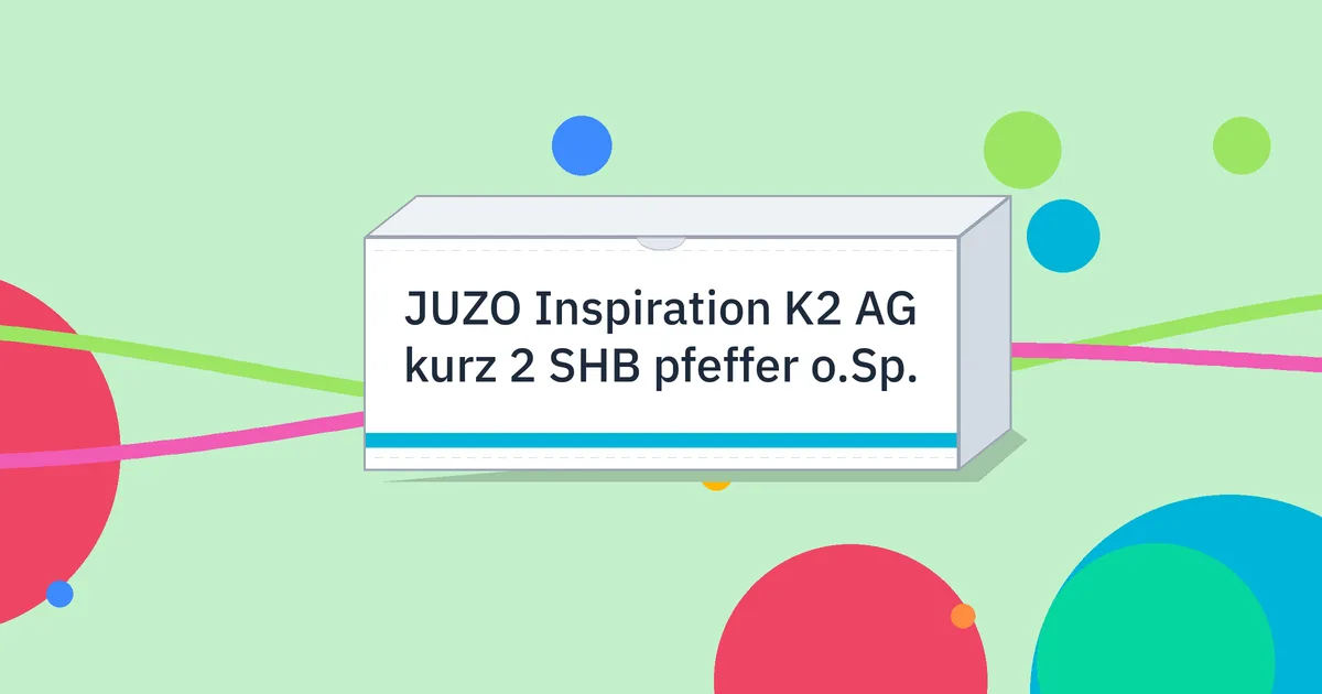 Symbolbild: Packung mit der Aufschrift JUZO Inspiration K2 AG kurz 2 SHB pfeffer o.Sp. (PZN 14947996) – Verfügbarkeit und Bezug in Apotheken in Frankfurt am Main