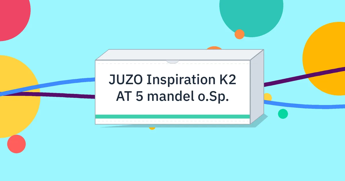 Symbolbild: Packung mit der Aufschrift JUZO Inspiration K2 AT 5 mandel o.Sp. (PZN 14926824) – Verfügbarkeit und Bezug in Apotheken in Frankfurt am Main