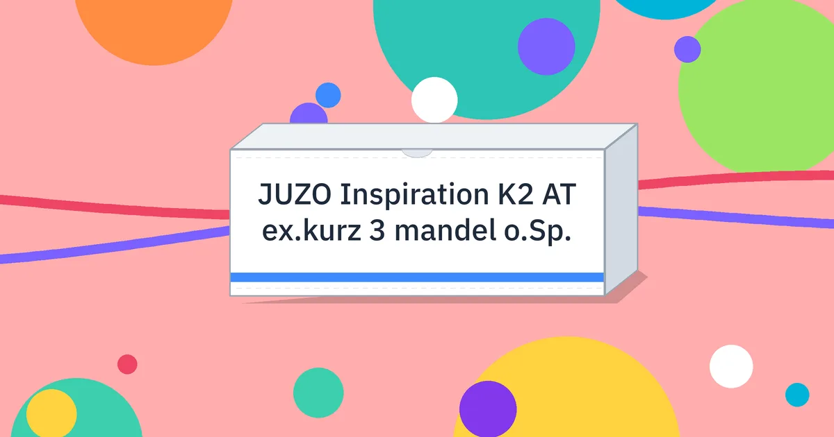 Symbolbild: Packung mit der Aufschrift JUZO Inspiration K2 AT ex.kurz 3 mandel o.Sp. (PZN 14932109) – Verfügbarkeit und Bezug in Apotheken in Frankfurt am Main