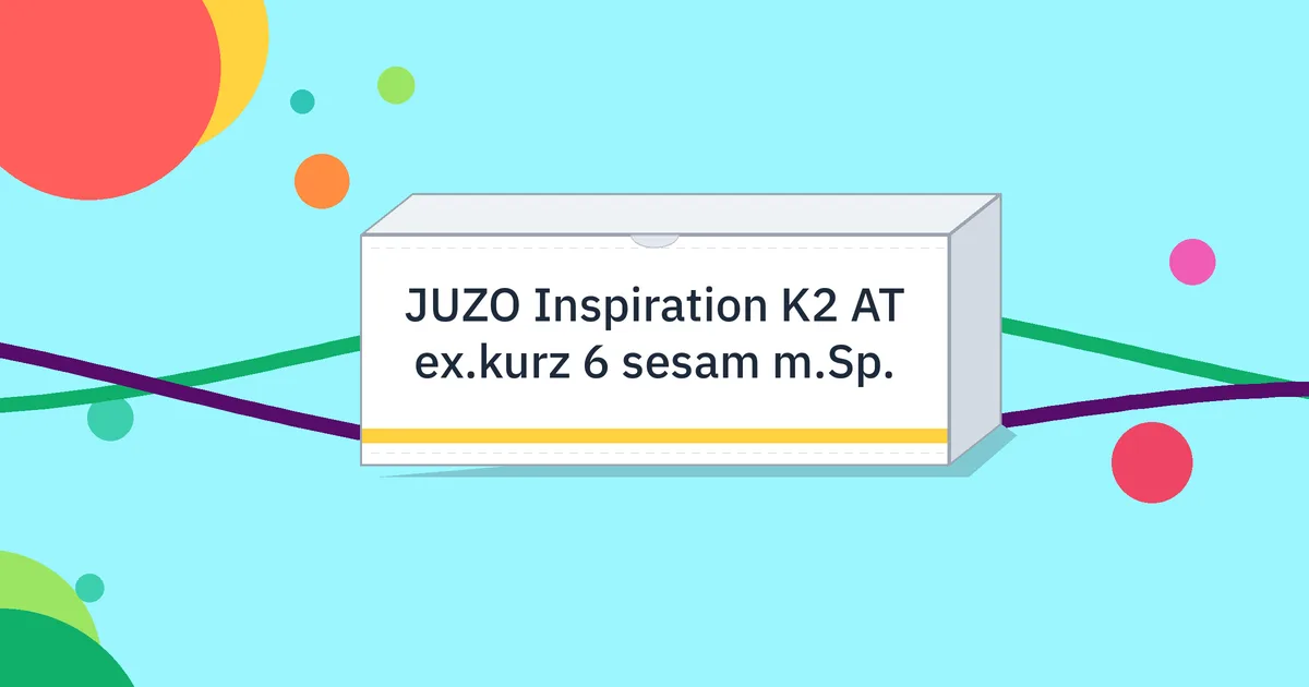 Symbolbild: Packung mit der Aufschrift JUZO Inspiration K2 AT ex.kurz 6 sesam m.Sp. (PZN 14932575) – Verfügbarkeit und Bezug in Apotheken in Frankfurt am Main