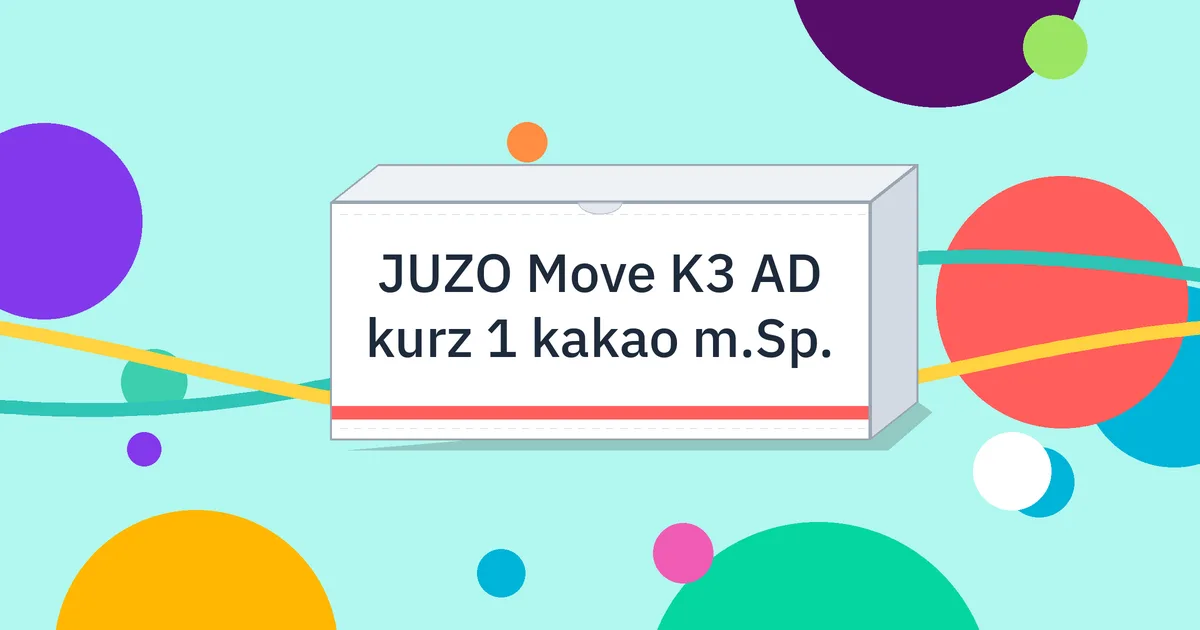 Symbolbild: Packung mit der Aufschrift JUZO Move K3 AD kurz 1 kakao m.Sp. (PZN 18571921) – Verfügbarkeit und Bezug in Apotheken in Frankfurt am Main