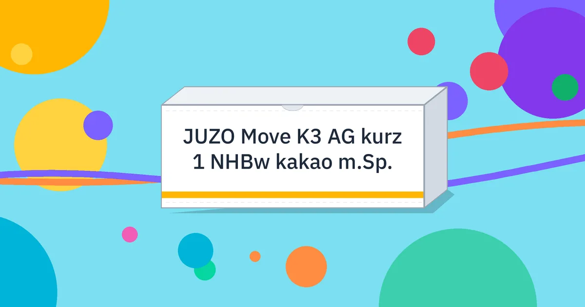 Symbolbild: Packung mit der Aufschrift JUZO Move K3 AG kurz 1 NHBw kakao m.Sp. (PZN 18590410) – Verfügbarkeit und Bezug in Apotheken in Frankfurt am Main