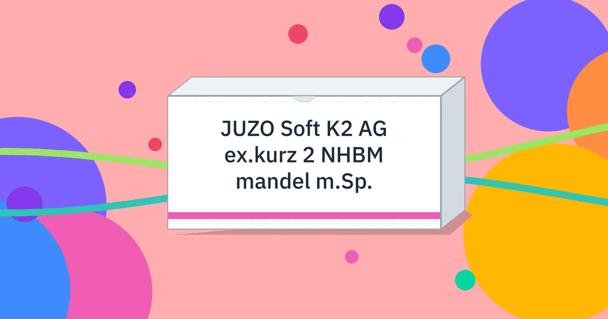 Symbolbild: Packung mit der Aufschrift JUZO Soft K2 AG ex.kurz 2 NHBM mandel m.Sp. (PZN 15021634) – Verfügbarkeit und Bezug in Apotheken in Frankfurt am Main