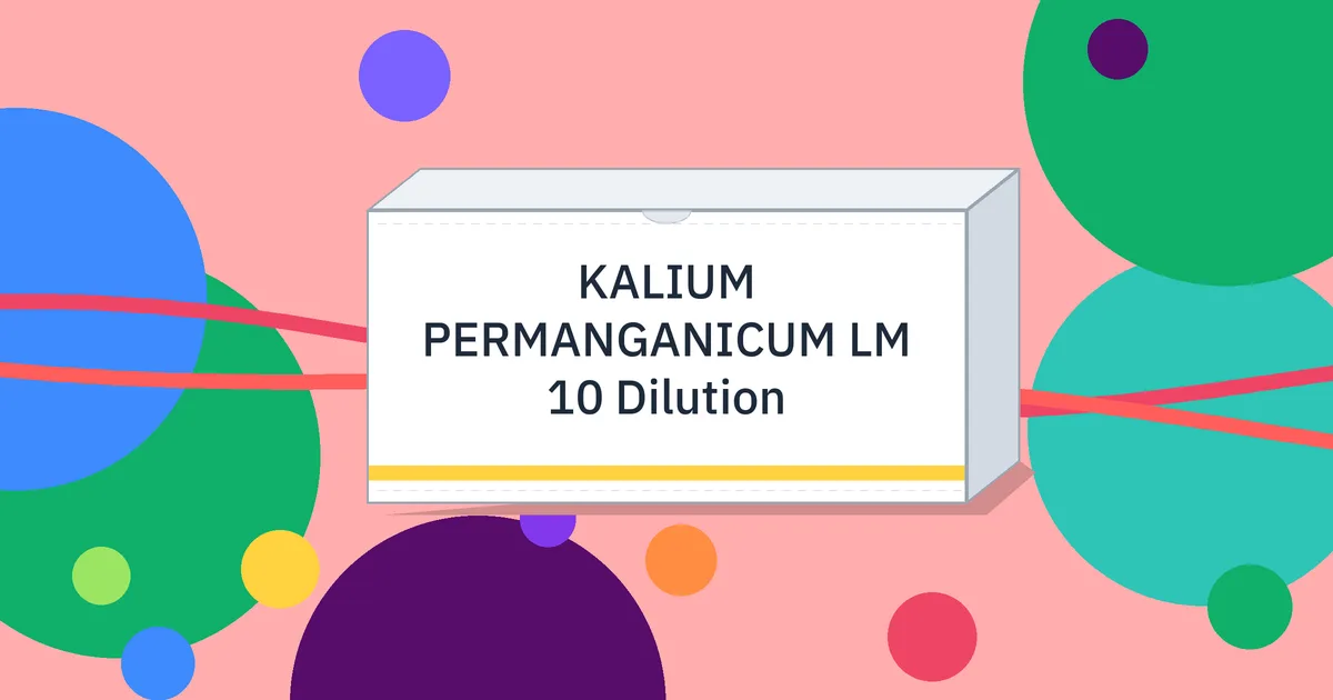 Symbolbild: Packung mit der Aufschrift KALIUM PERMANGANICUM LM 10 Dilution (PZN 12924100) – Verfügbarkeit und Bezug in Apotheken in Frankfurt am Main