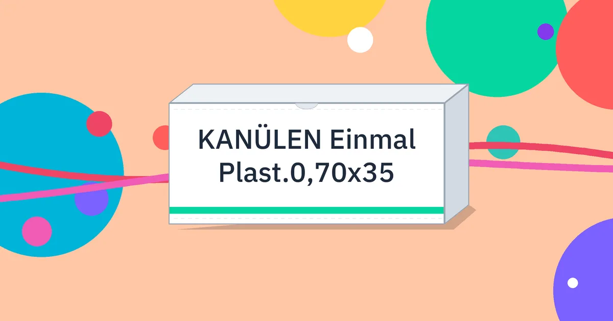 Symbolbild: Packung mit der Aufschrift KANÜLEN Einmal Plast.0,70x35 (PZN 01964355) – Verfügbarkeit und Bezug in Apotheken in Frankfurt am Main