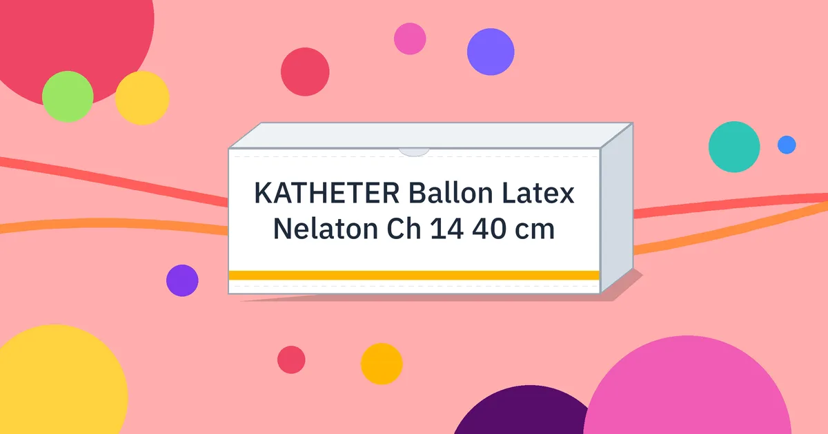 Symbolbild: Packung mit der Aufschrift KATHETER Ballon Latex Nelaton Ch 14 40 cm (PZN 01085671) – Verfügbarkeit und Bezug in Apotheken in Frankfurt am Main
