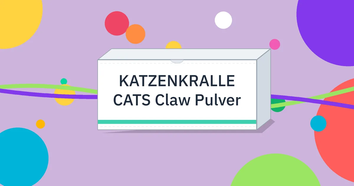 Symbolbild: Packung mit der Aufschrift KATZENKRALLE CATS Claw Pulver (PZN 17241044) – Verfügbarkeit und Bezug in Apotheken in Frankfurt am Main
