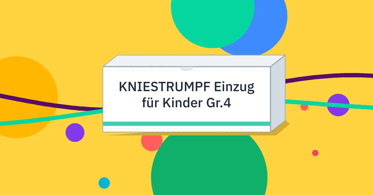 Symbolbild: Packung mit der Aufschrift KNIESTRUMPF Einzug für Kinder Gr.4 (PZN 01738765) – Verfügbarkeit und Bezug in Apotheken in Frankfurt am Main