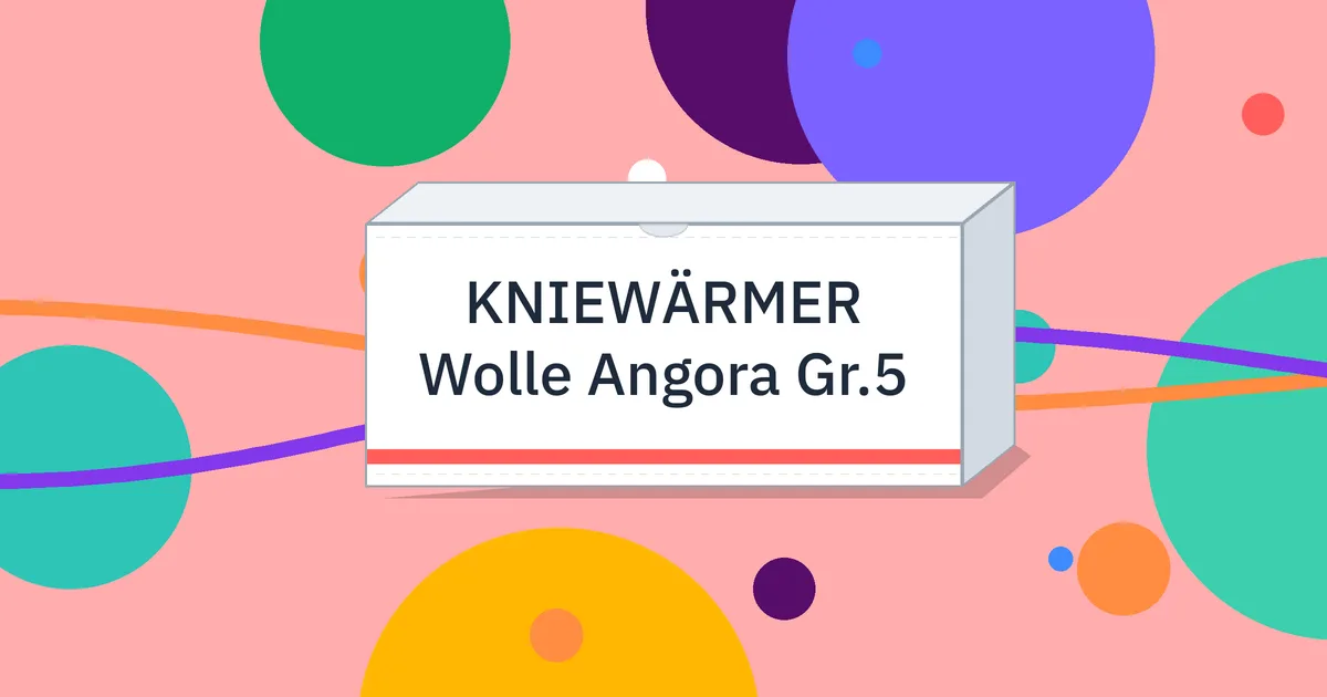 Symbolbild: Packung mit der Aufschrift KNIEWÄRMER Wolle Angora Gr.5 (PZN 02008690) – Verfügbarkeit und Bezug in Apotheken in Frankfurt am Main