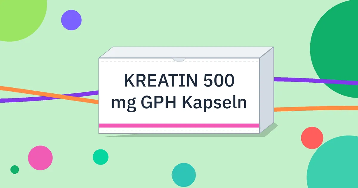 Symbolbild: Packung mit der Aufschrift KREATIN 500 mg GPH Kapseln (PZN 02469942) – Verfügbarkeit und Bezug in Apotheken in Frankfurt am Main