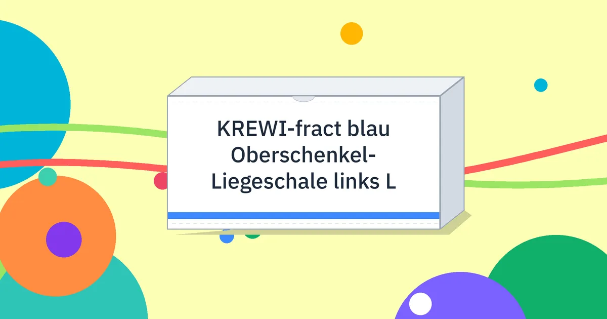Symbolbild: Packung mit der Aufschrift KREWI-fract blau Oberschenkel-Liegeschale links L (PZN 17299871) – Verfügbarkeit und Bezug in Apotheken in Frankfurt am Main