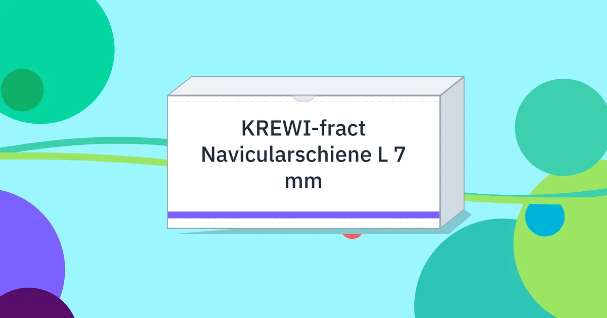 Symbolbild: Packung mit der Aufschrift KREWI-fract Navicularschiene L 7 mm (PZN 17300700) – Verfügbarkeit und Bezug in Apotheken in Frankfurt am Main
