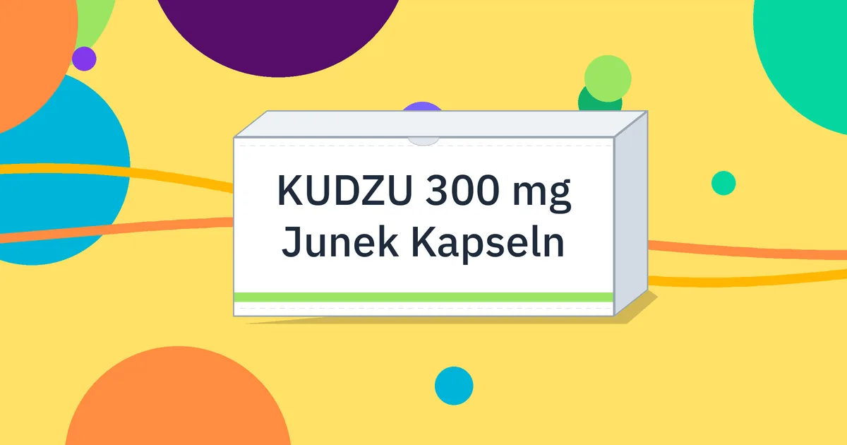 Symbolbild: Packung mit der Aufschrift KUDZU 300 mg Junek Kapseln (PZN 07082946) – Verfügbarkeit und Bezug in Apotheken in Frankfurt am Main