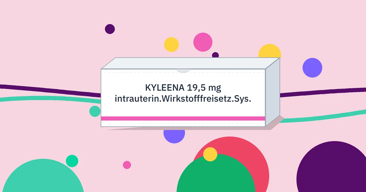 Symbolbild: Packung mit der Aufschrift KYLEENA 19,5 mg intrauterin.Wirkstofffreisetz.Sys. (PZN 16326152) – Verfügbarkeit und Bezug in Apotheken in Frankfurt am Main