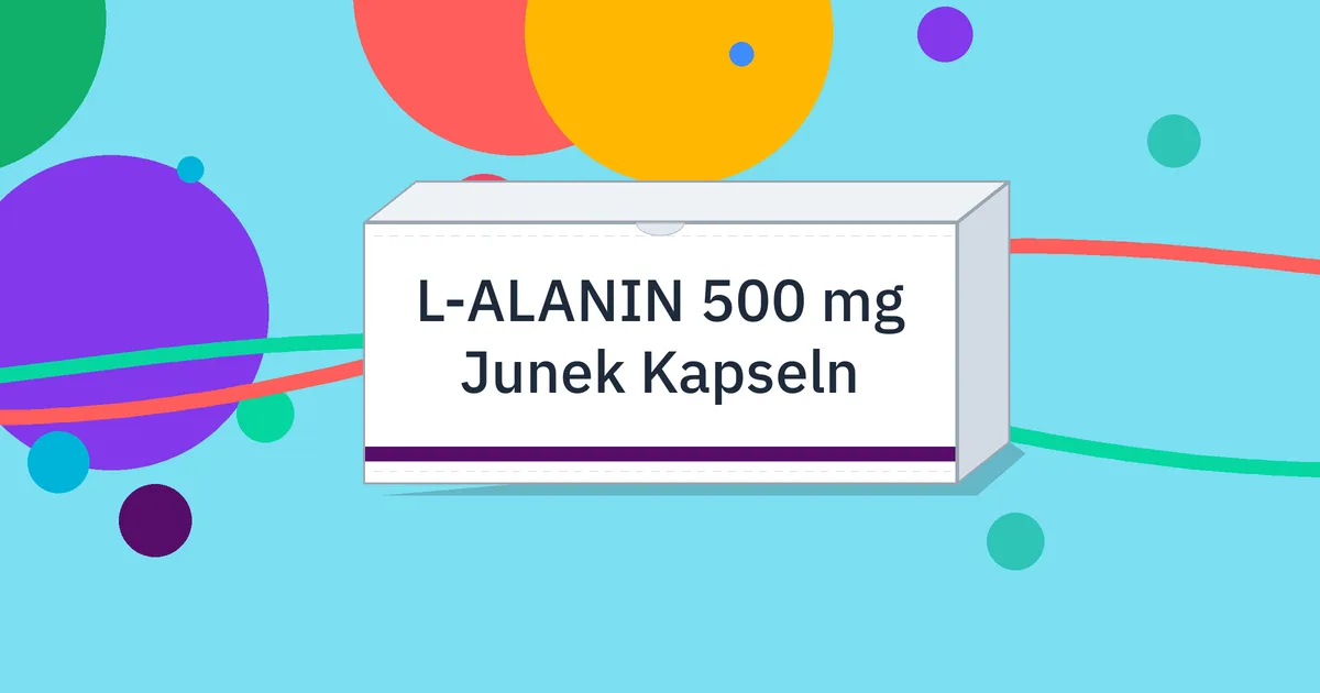 Symbolbild: Packung mit der Aufschrift L-ALANIN 500 mg Junek Kapseln (PZN 00131920) – Verfügbarkeit und Bezug in Apotheken in Frankfurt am Main