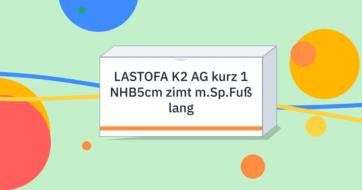 Symbolbild: Packung mit der Aufschrift LASTOFA K2 AG kurz 1 NHB5cm zimt m.Sp.Fuß lang (PZN 13801931) – Verfügbarkeit und Bezug in Apotheken in Frankfurt am Main