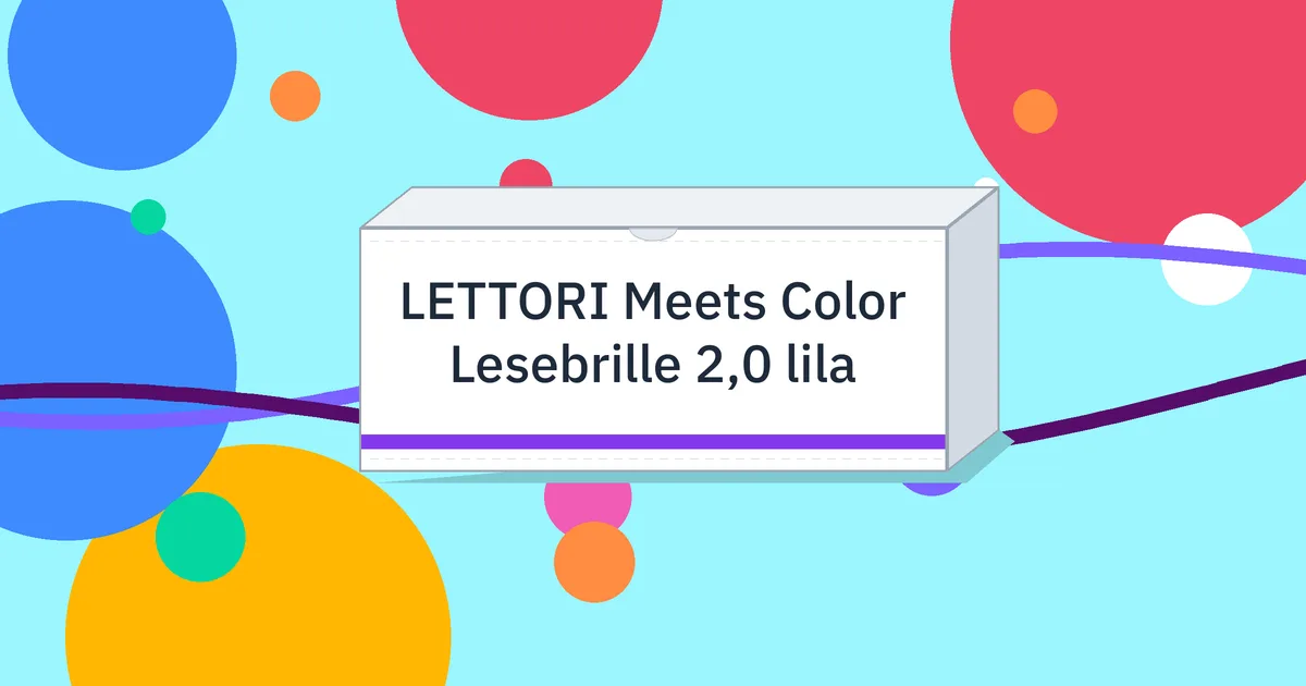 Symbolbild: Packung mit der Aufschrift LETTORI Meets Color Lesebrille 2,0 lila (PZN 11057204) – Verfügbarkeit und Bezug in Apotheken in Frankfurt am Main