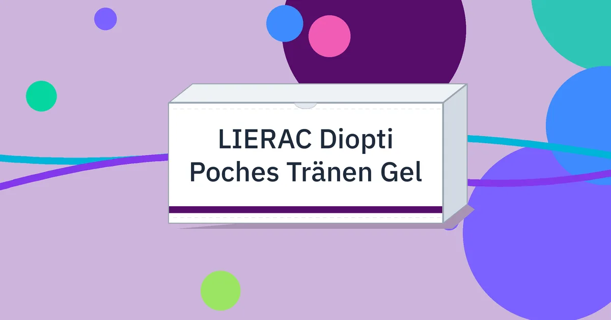 Symbolbild: Packung mit der Aufschrift LIERAC Diopti Poches Tränen Gel (PZN 19177913) – Verfügbarkeit und Bezug in Apotheken in Frankfurt am Main