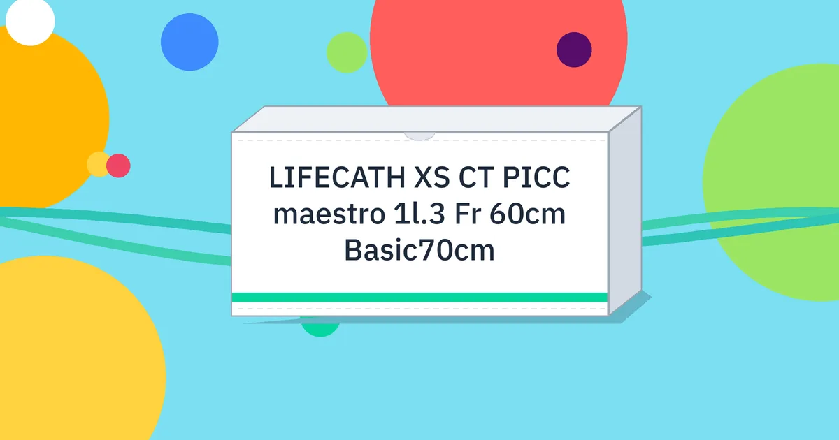Symbolbild: Packung mit der Aufschrift LIFECATH XS CT PICC maestro 1l.3 Fr 60cm Basic70cm (PZN 19127849) – Verfügbarkeit und Bezug in Apotheken in Frankfurt am Main