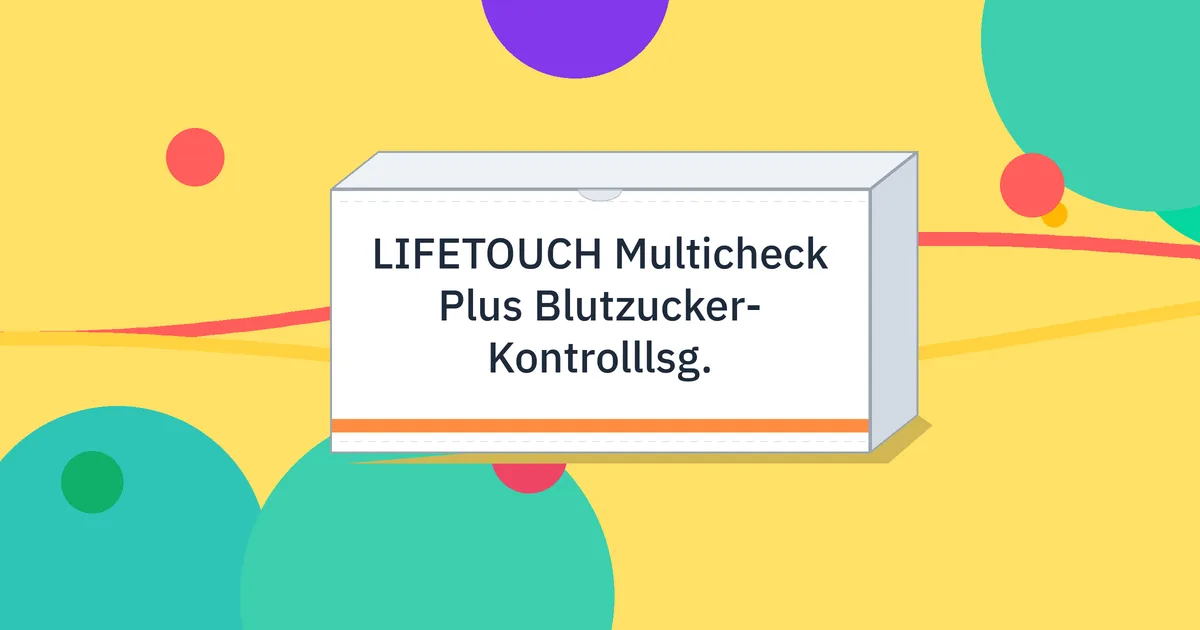 Symbolbild: Packung mit der Aufschrift LIFETOUCH Multicheck Plus Blutzucker-Kontrolllsg. (PZN 20687358) – Verfügbarkeit und Bezug in Apotheken in Frankfurt am Main