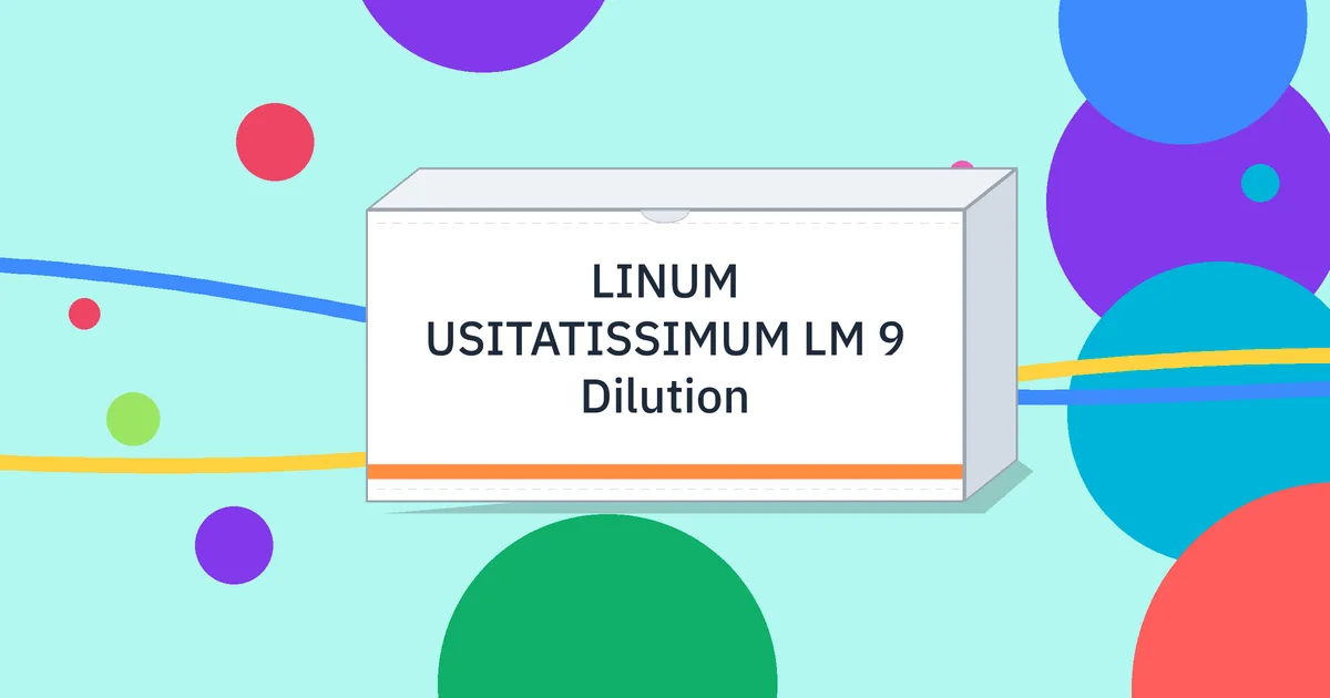 Symbolbild: Packung mit der Aufschrift LINUM USITATISSIMUM LM 9 Dilution (PZN 13530538) – Verfügbarkeit und Bezug in Apotheken in Frankfurt am Main