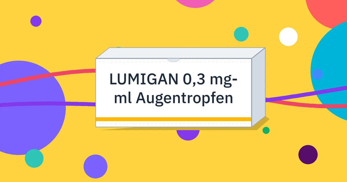Symbolbild: Packung mit der Aufschrift LUMIGAN 0,3 mg-ml Augentropfen (PZN 13350693) – Verfügbarkeit und Bezug in Apotheken in Frankfurt am Main