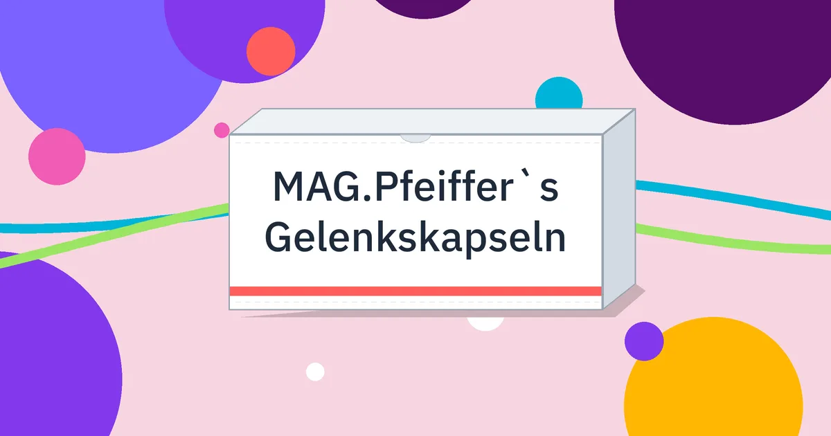 Symbolbild: Packung mit der Aufschrift MAG.Pfeiffer`s Gelenkskapseln (PZN 17522263) – Verfügbarkeit und Bezug in Apotheken in Frankfurt am Main