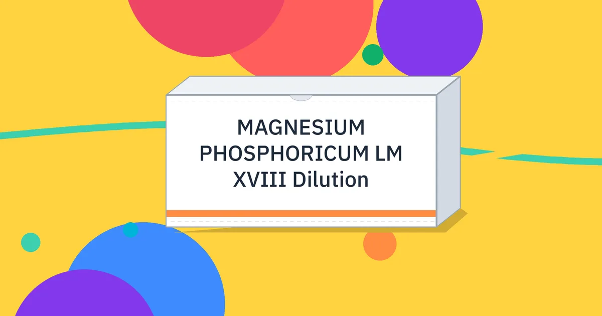 Symbolbild: Packung mit der Aufschrift MAGNESIUM PHOSPHORICUM LM XVIII Dilution (PZN 02668765) – Verfügbarkeit und Bezug in Apotheken in Frankfurt am Main