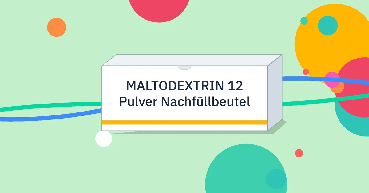 Symbolbild: Packung mit der Aufschrift MALTODEXTRIN 12 Pulver Nachfüllbeutel (PZN 16578824) – Verfügbarkeit und Bezug in Apotheken in Frankfurt am Main