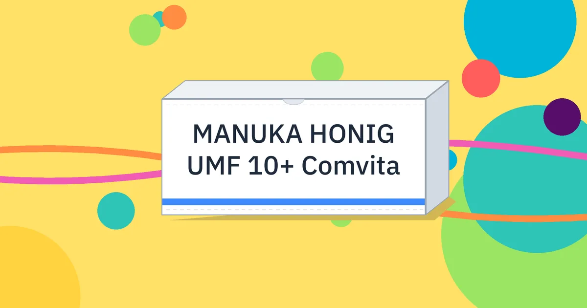 Symbolbild: Packung mit der Aufschrift MANUKA HONIG UMF 10+ Comvita (PZN 07799118) – Verfügbarkeit und Bezug in Apotheken in Frankfurt am Main