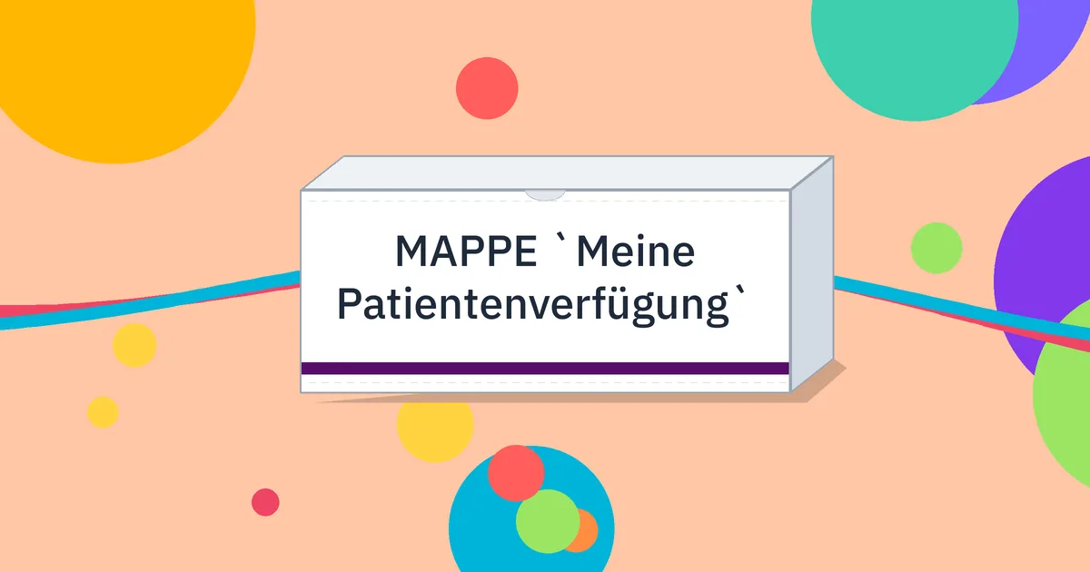Symbolbild: Packung mit der Aufschrift MAPPE `Meine Patientenverfügung` (PZN 12351928) – Verfügbarkeit und Bezug in Apotheken in Frankfurt am Main