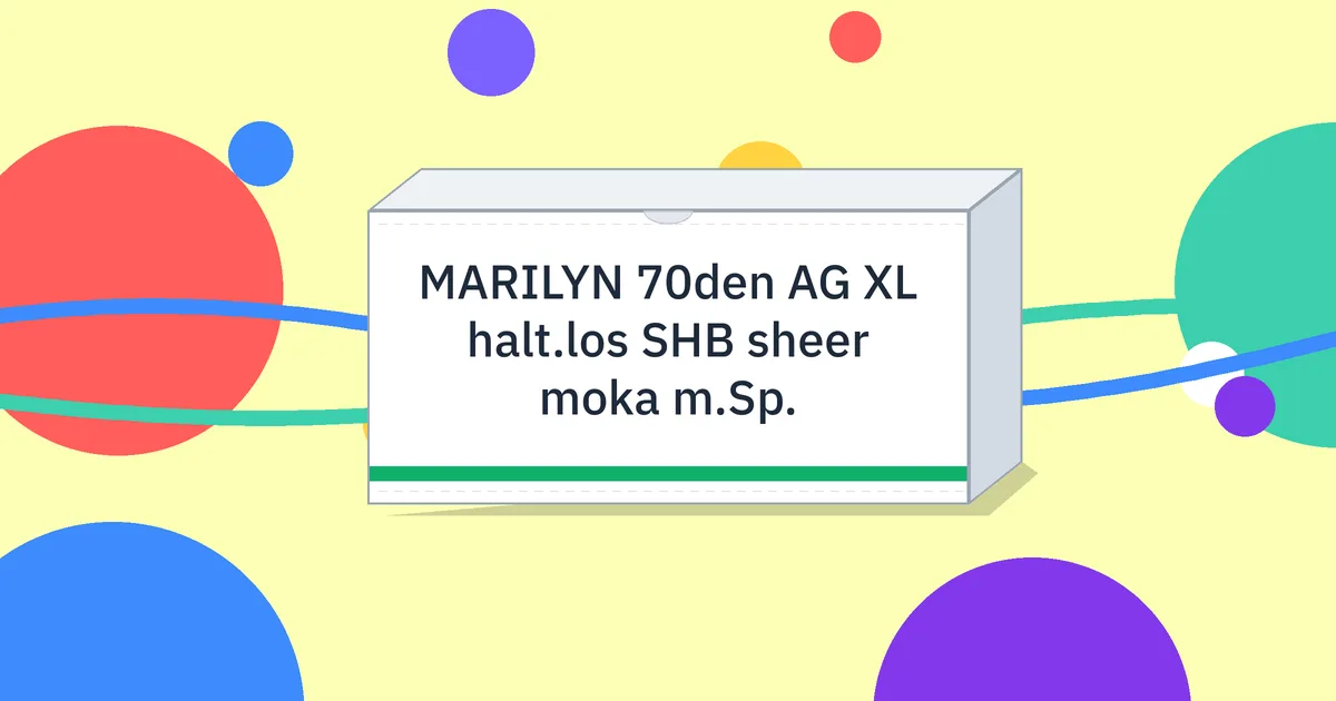 Symbolbild: Packung mit der Aufschrift MARILYN 70den AG XL halt.los SHB sheer moka m.Sp. (PZN 16187408) – Verfügbarkeit und Bezug in Apotheken in Frankfurt am Main