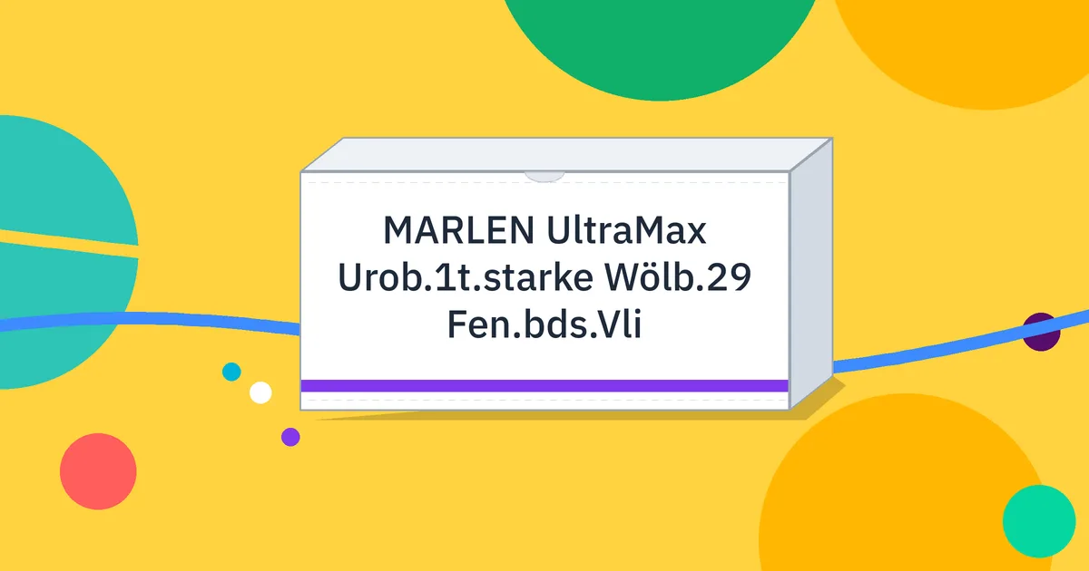 Symbolbild: Packung mit der Aufschrift MARLEN UltraMax Urob.1t.starke Wölb.29 Fen.bds.Vli (PZN 10741507) – Verfügbarkeit und Bezug in Apotheken in Frankfurt am Main