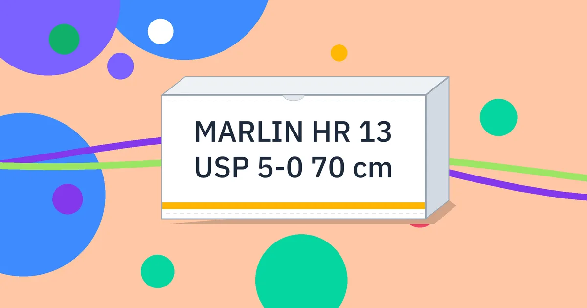 Symbolbild: Packung mit der Aufschrift MARLIN HR 13 USP 5-0 70 cm (PZN 07327626) – Verfügbarkeit und Bezug in Apotheken in Frankfurt am Main